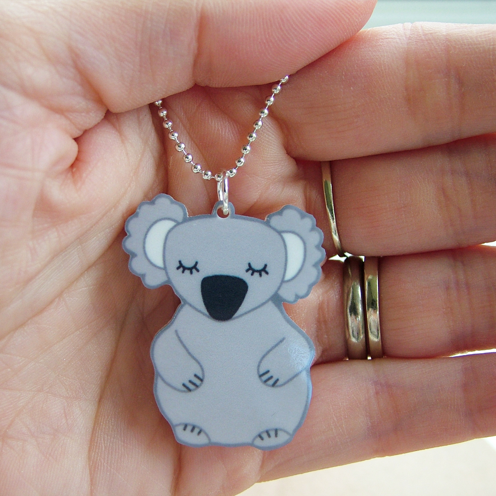 Cute Koala Bear Acrylic Laser Cut Necklace on Luulla